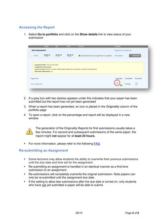 Turnitin student instructions-1 | PDF
