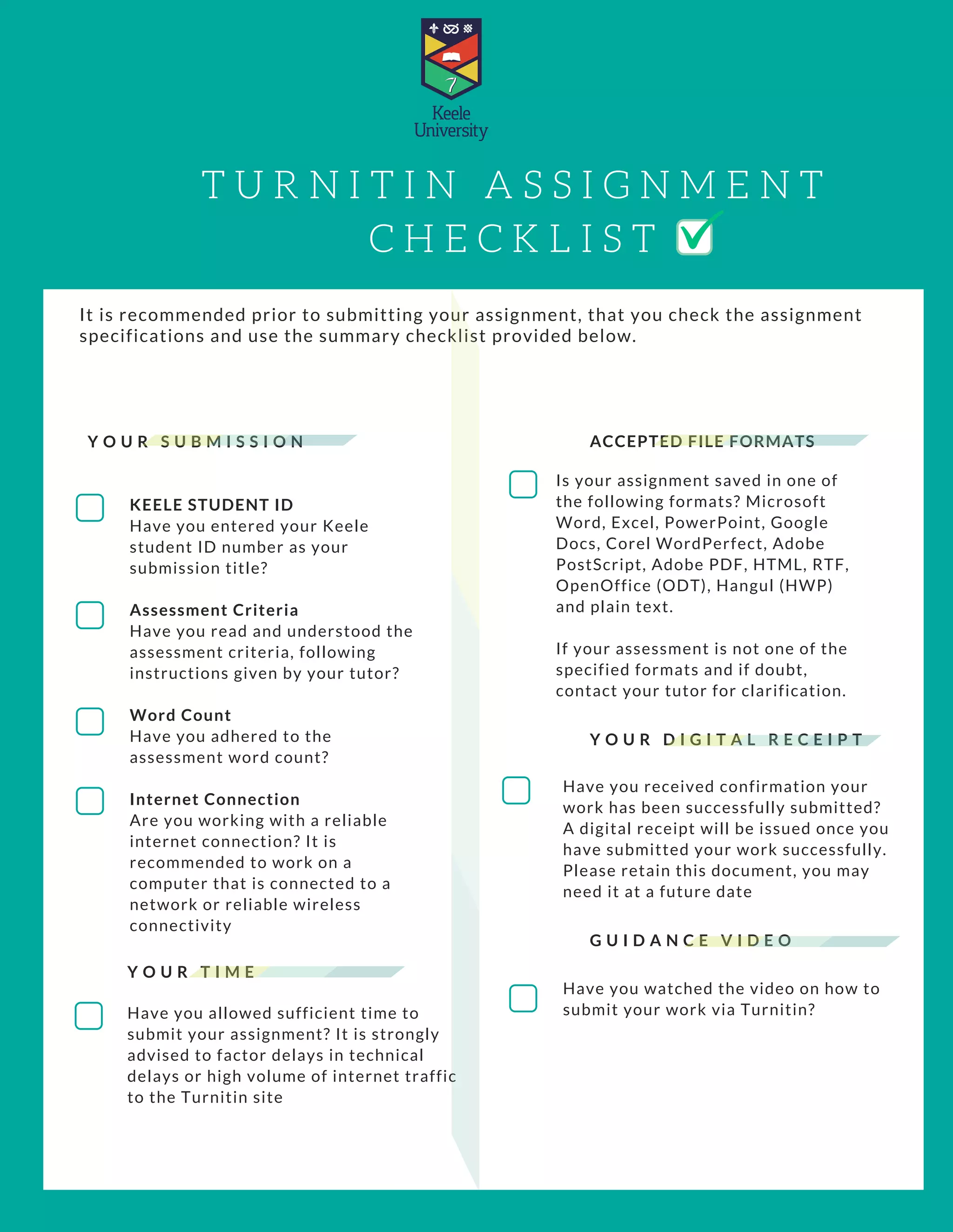 Submitting to Turnitin - a Keele University student submission ...