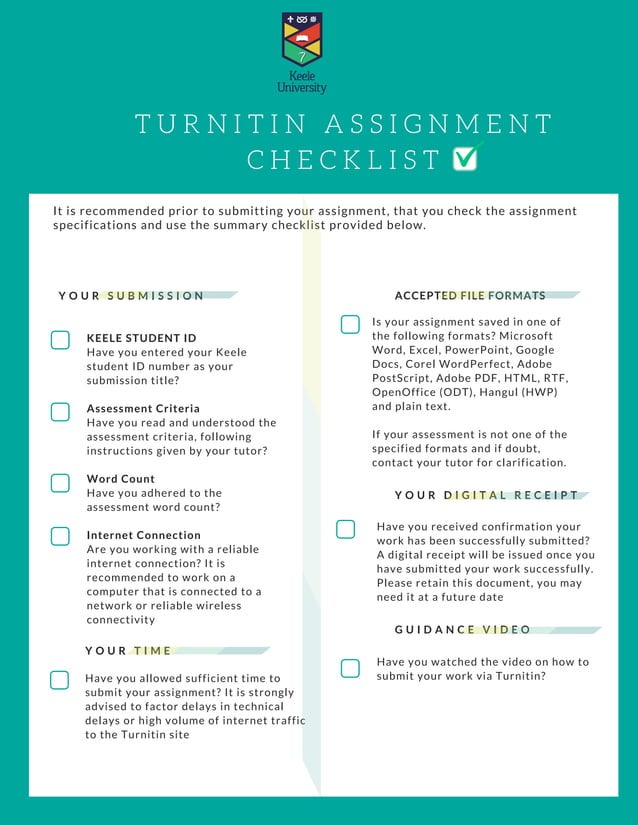 Submitting to Turnitin - a Keele University student submission ...