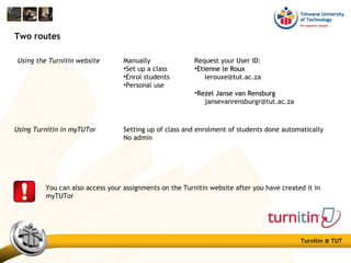 Turnitin @ TUT | PPT