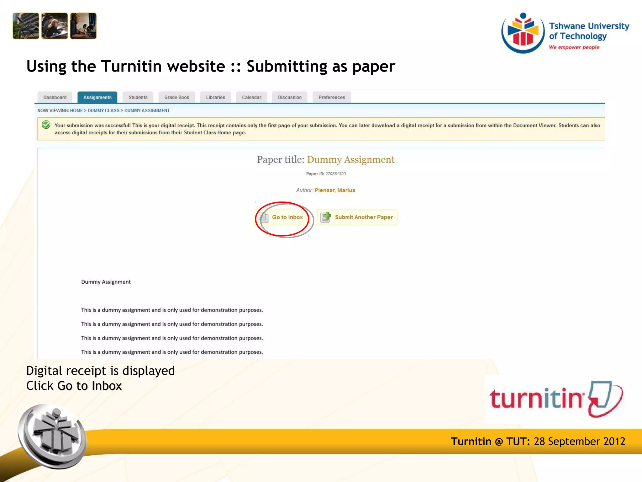 Turnitin @ TUT (information & overview) | PPT