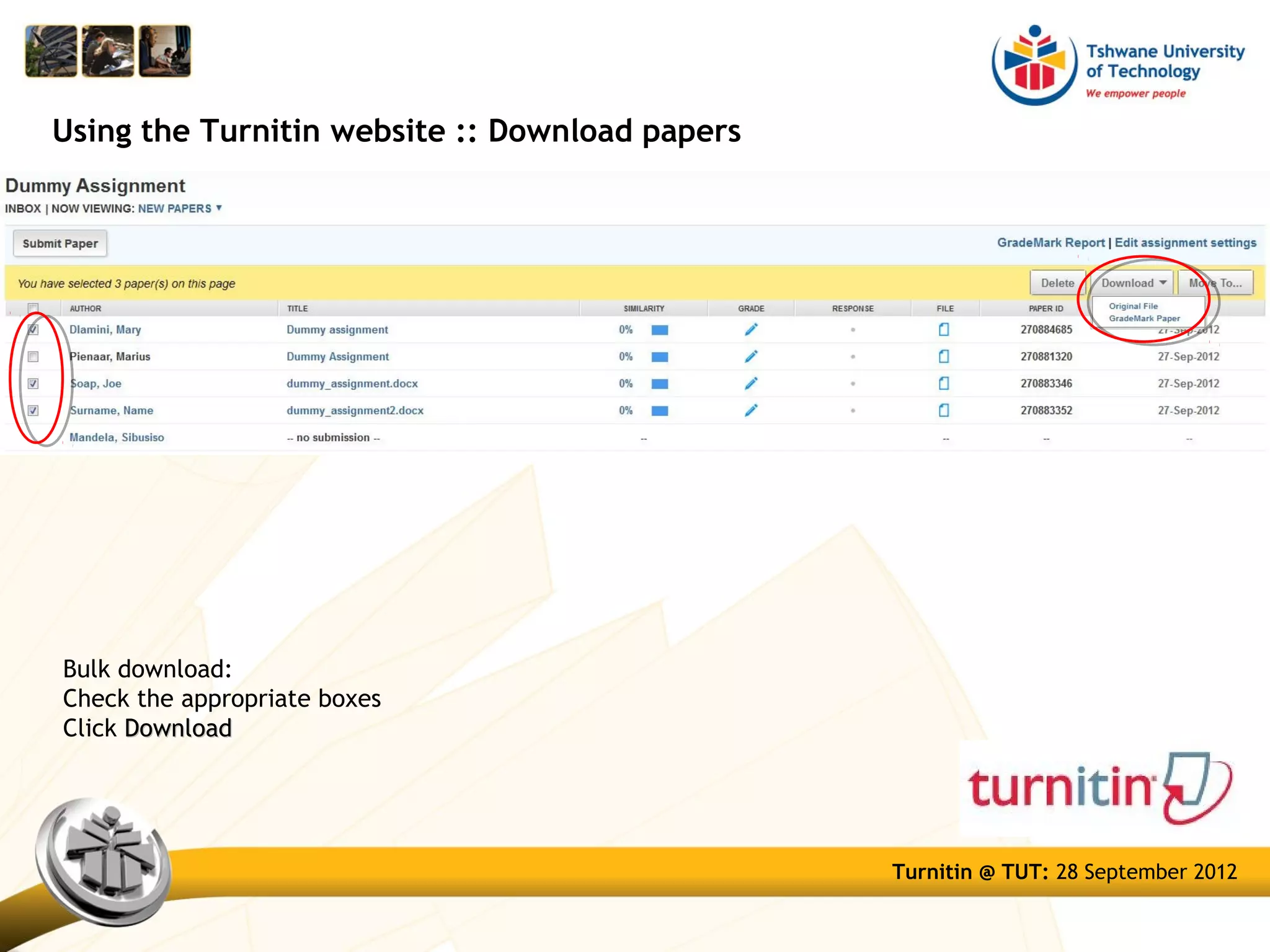 Turnitin @ TUT (information & overview) | PPT