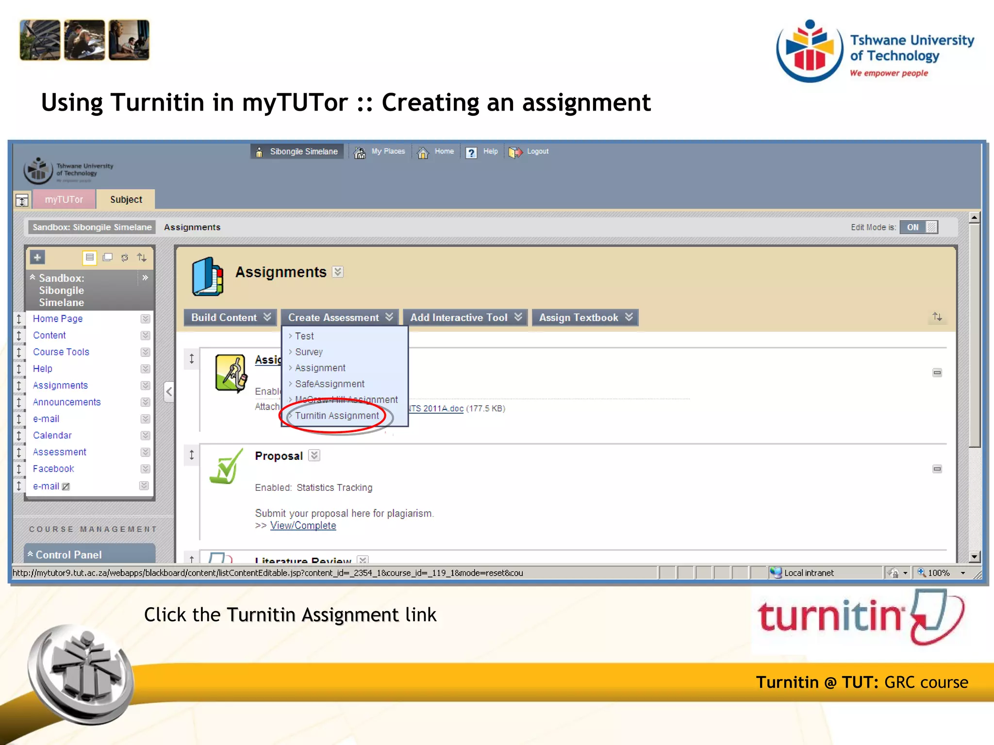 Turnitin @ TUT : Turnitin website | PPT