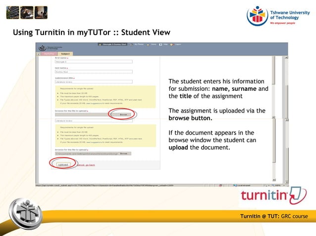 Turnitin @ TUT : Turnitin website | PPT | Technology & Computing