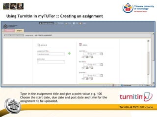 Turnitin @ TUT : Turnitin website | PPT