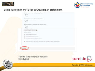 Turnitin @ TUT : Turnitin website | PPT