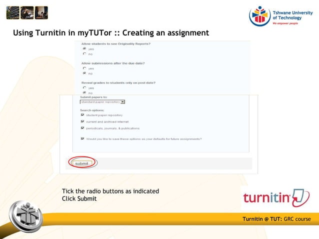 Turnitin @ TUT : Turnitin website | PPT | Technology & Computing