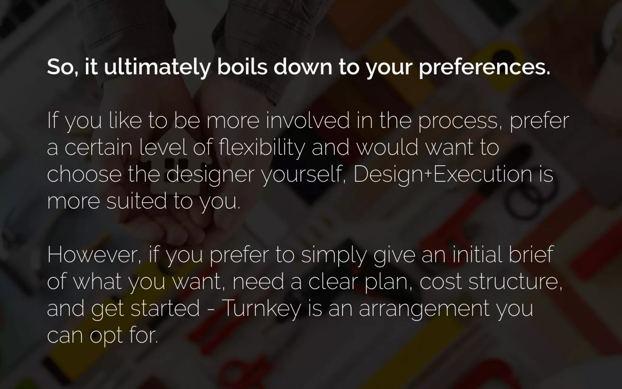 Turnkey vs Design + Execution for your Interior Designing: Which one to ...