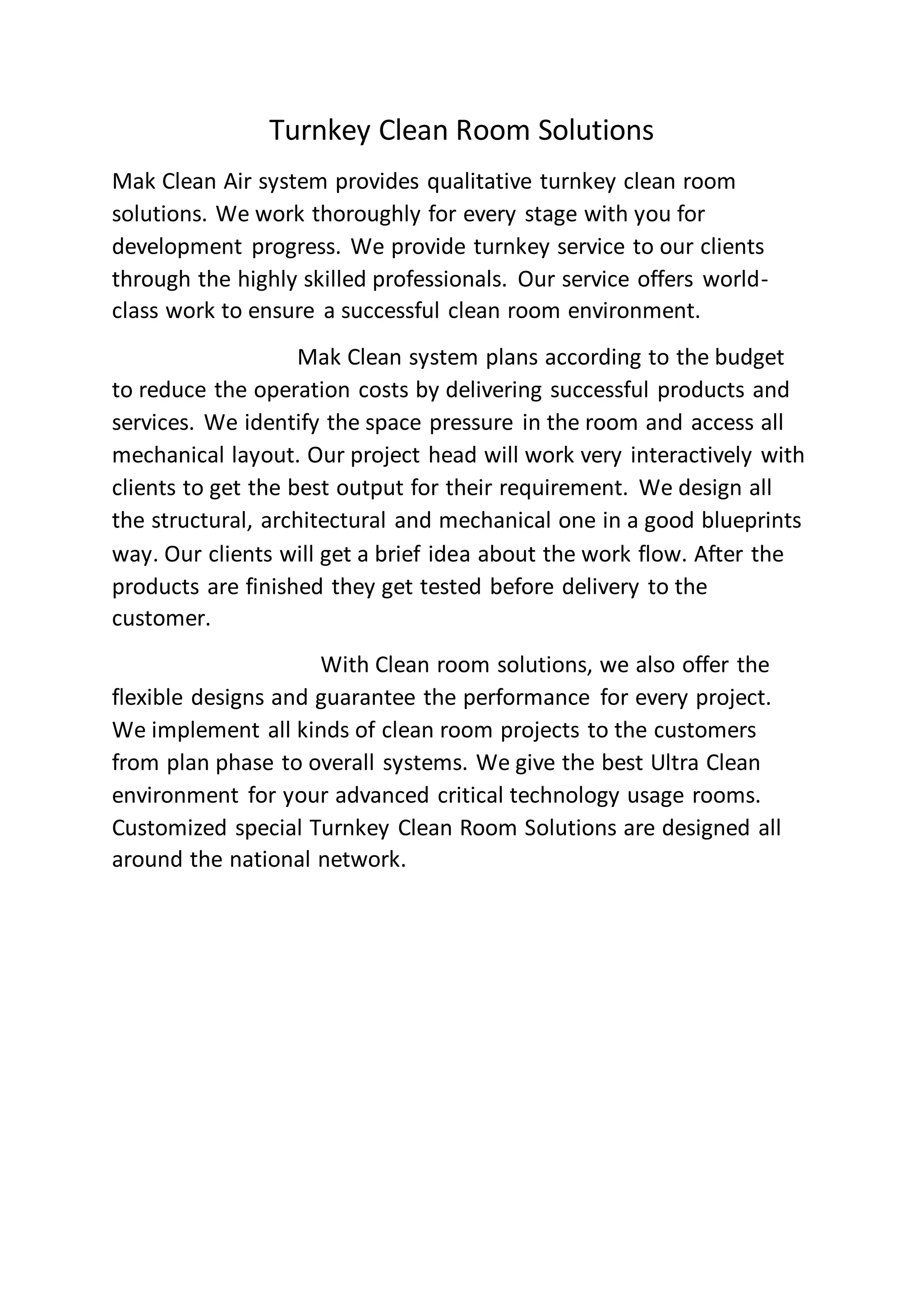 Turnkey clean room solutions | PDF