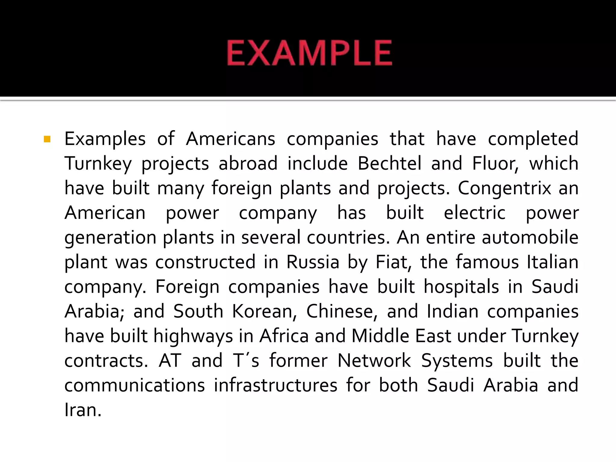 Turnkey projects | PPTX