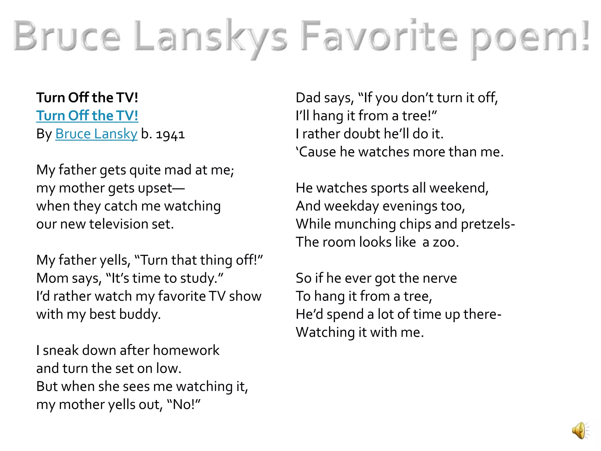 Turn off the tv! by bruce lansky | PPSX