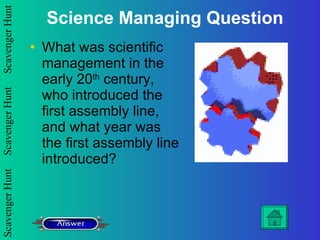 Turn of the Century Scavenger Hunt | PPT