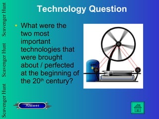 Turn of the Century Scavenger Hunt | PPT