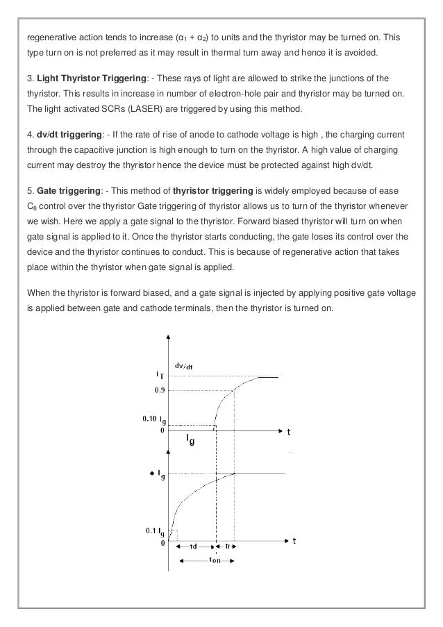 Turn on and triggering method of scr