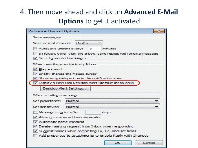 Desktop alert notification for MSN