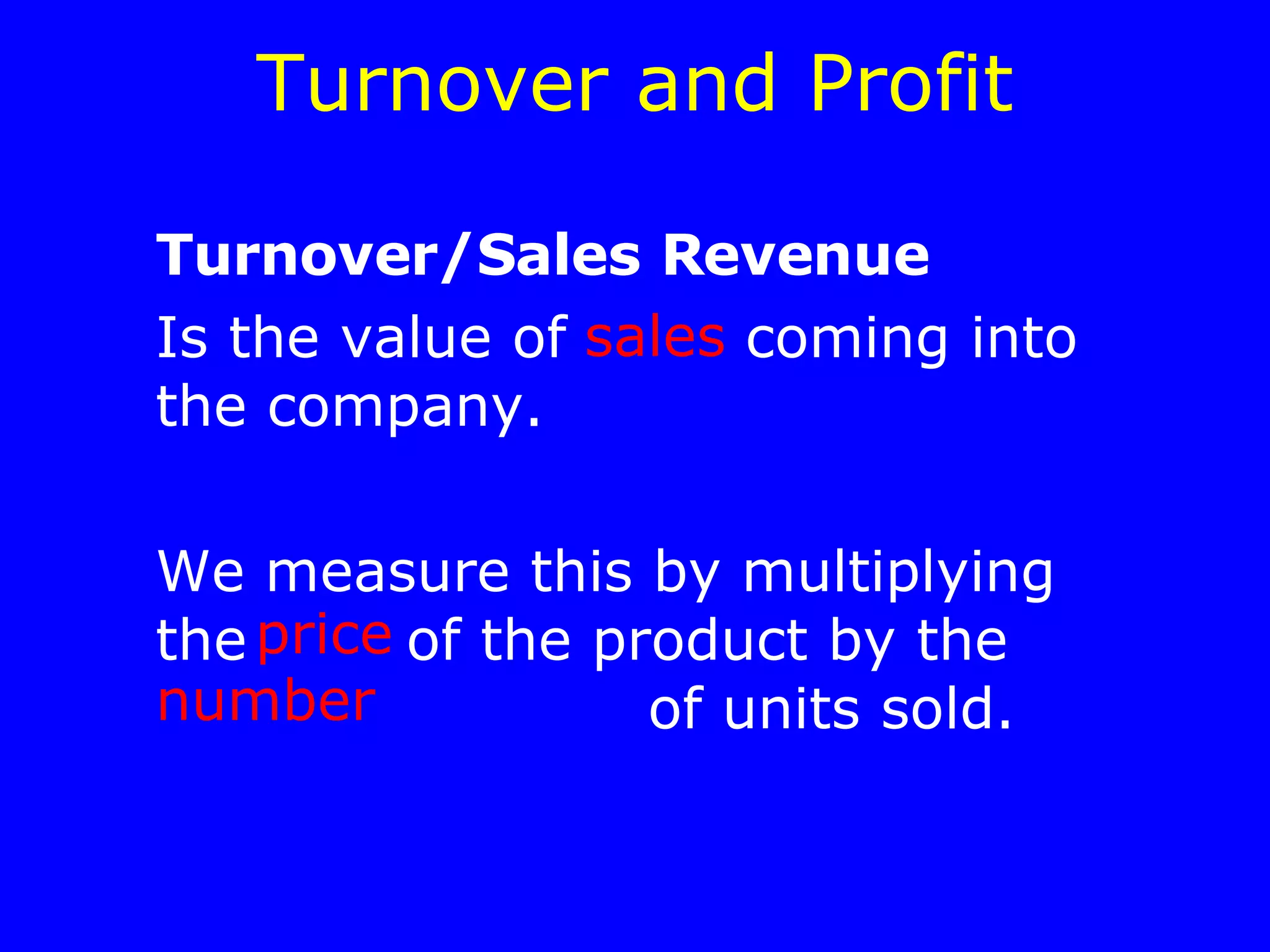 Turnover And Profit | PPT