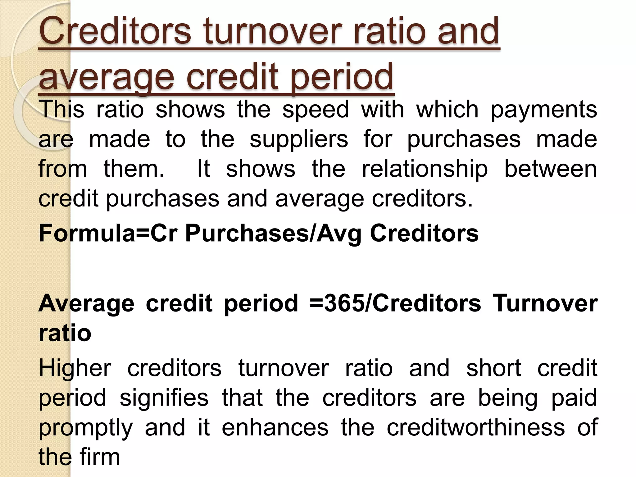 Turnover ratios 1 | PPTX
