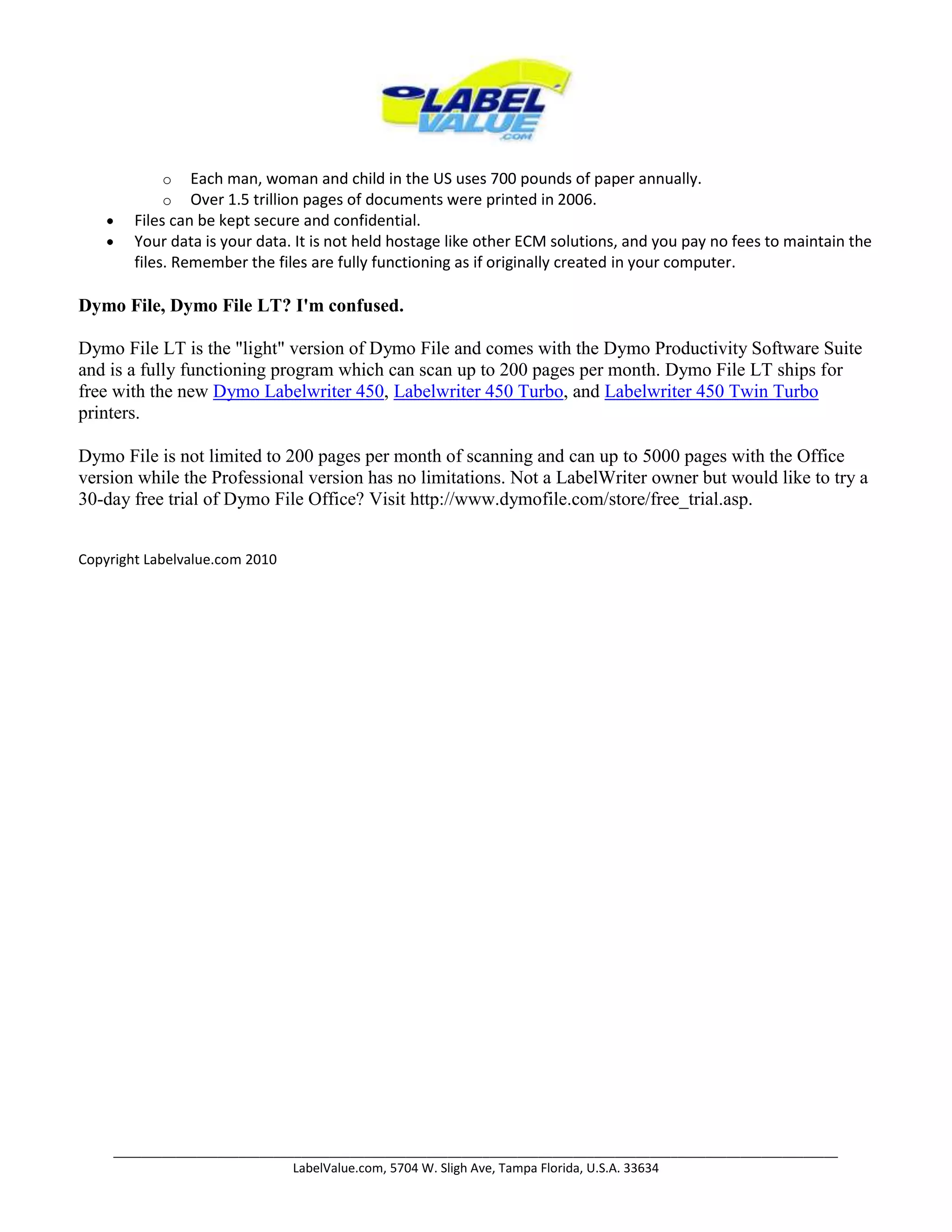 Turn Piles Into Files With Dymofile | DOCX