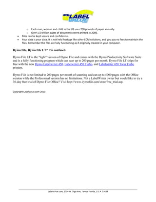Turn Piles Into Files With Dymofile | DOCX
