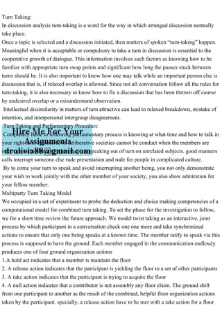 Turn TakingIn discussion analysis turn-taking is a word for the w.pdf