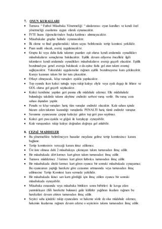 Turnuva Yonetmeli̇gi̇ | PDF