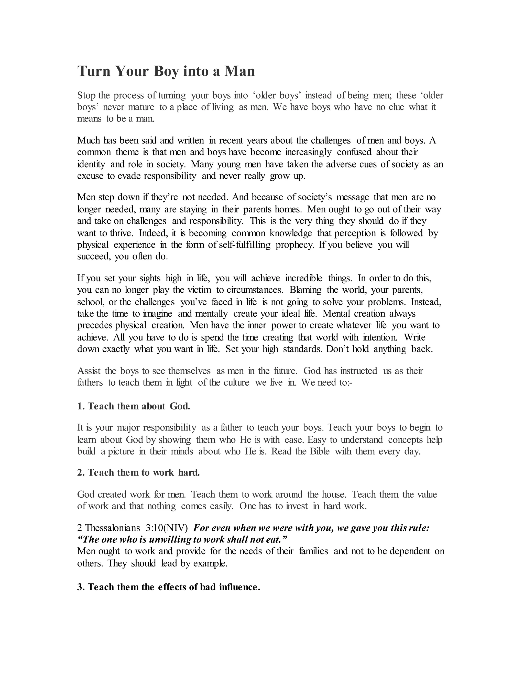 Turn Your Boy into a Man | PDF