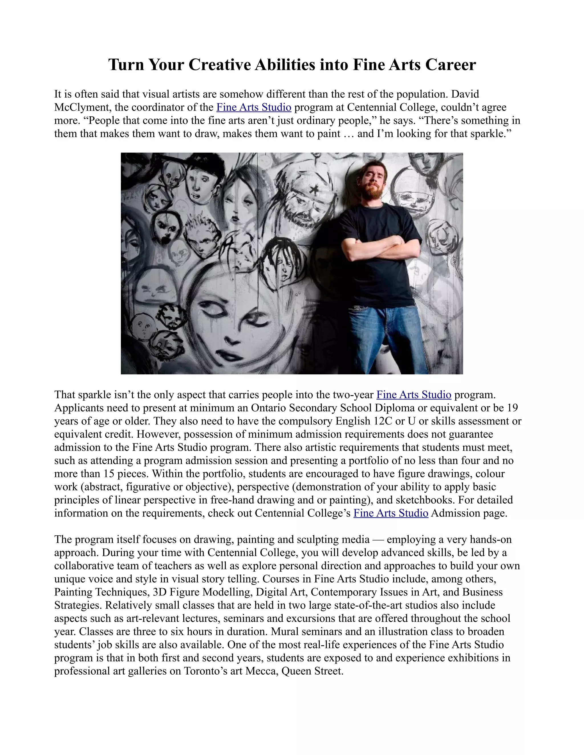 Turn your creative abilities into fine arts career | PDF