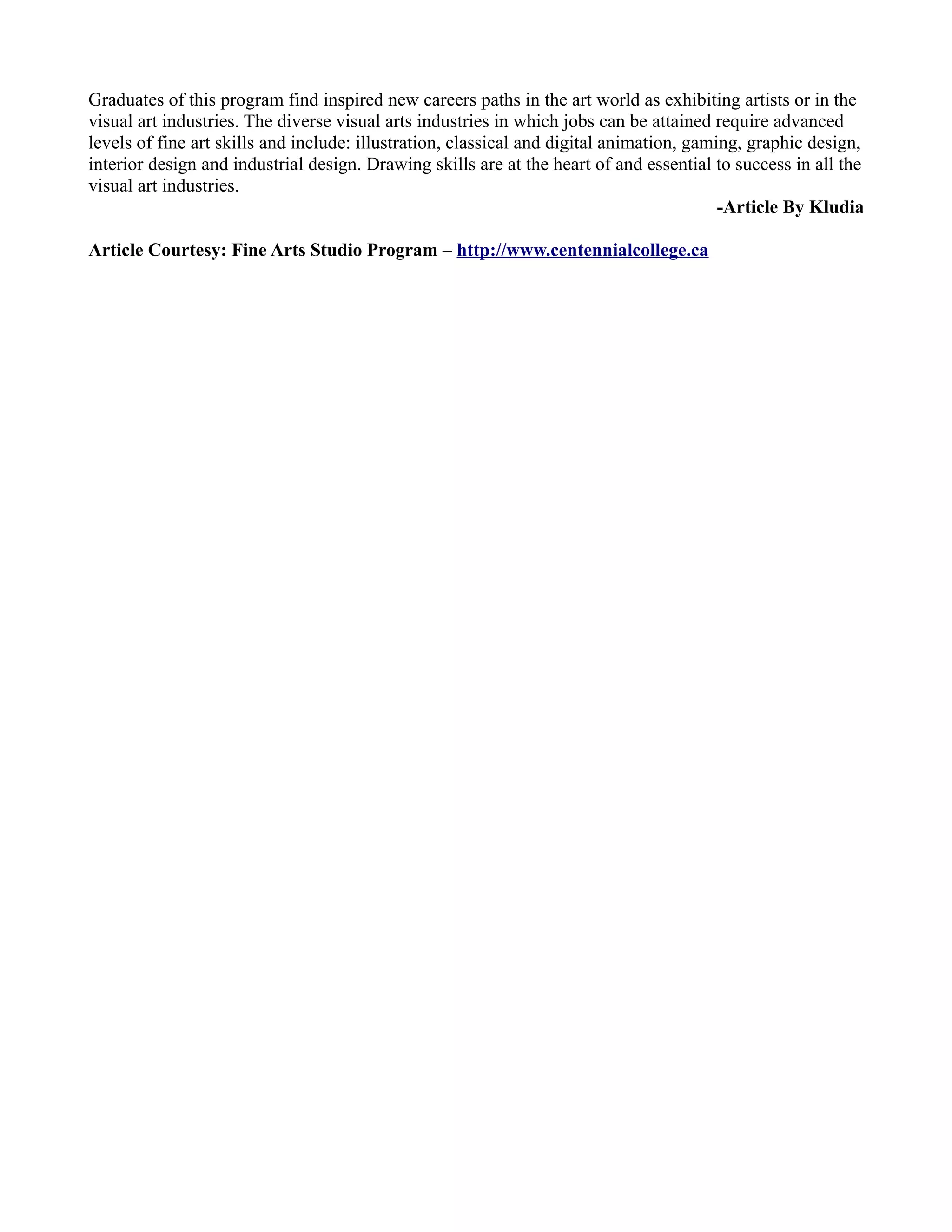 Turn your creative abilities into fine arts career | PDF