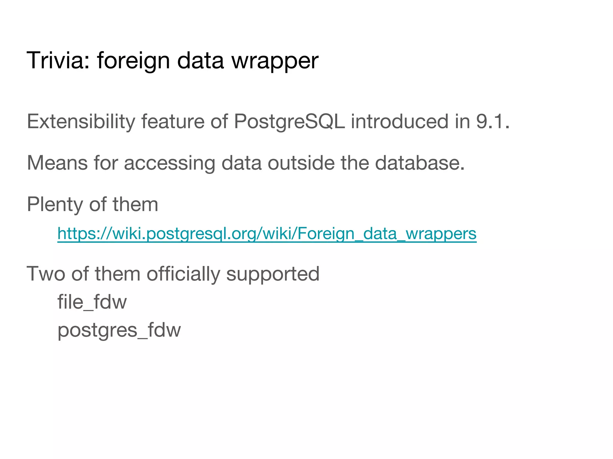 Let's turn your PostgreSQL into columnar store with cstore_fdw | PPT