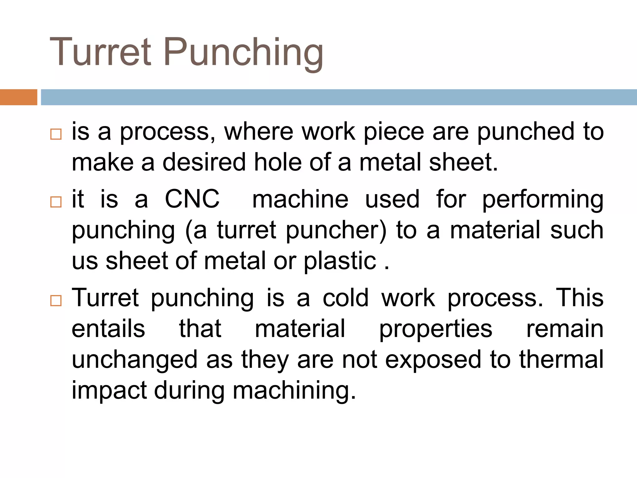 Turret punching ppt | PPTX