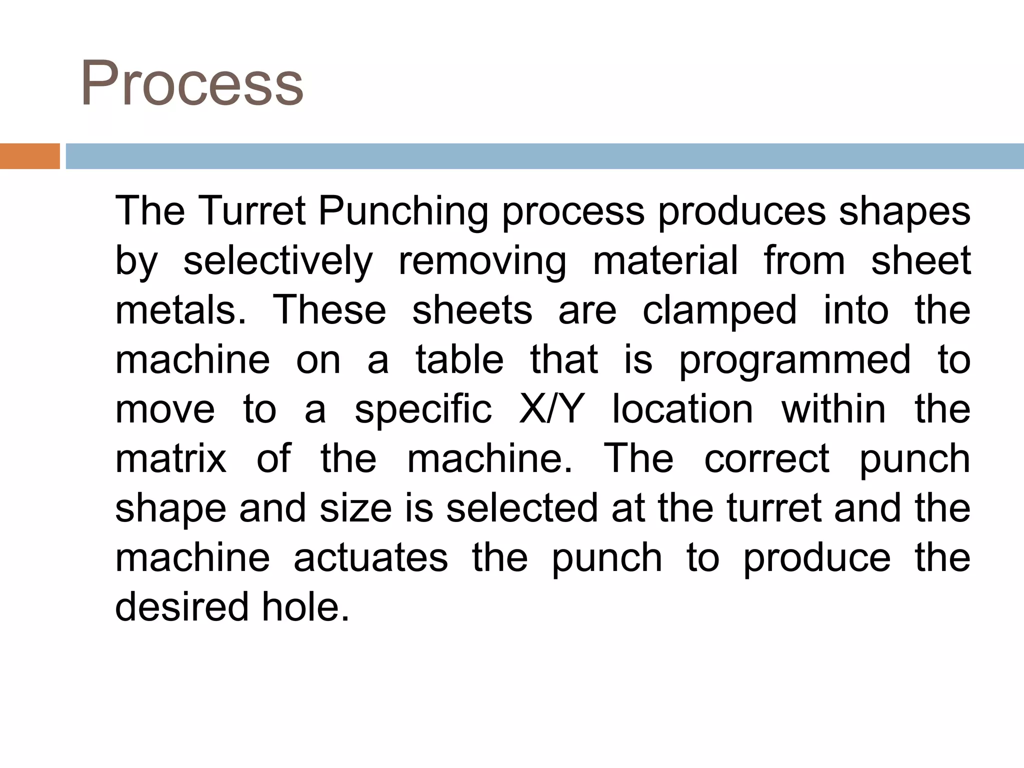 Turret punching ppt | PPTX