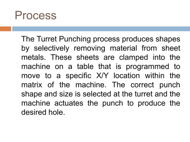 Turret punching ppt | PPTX