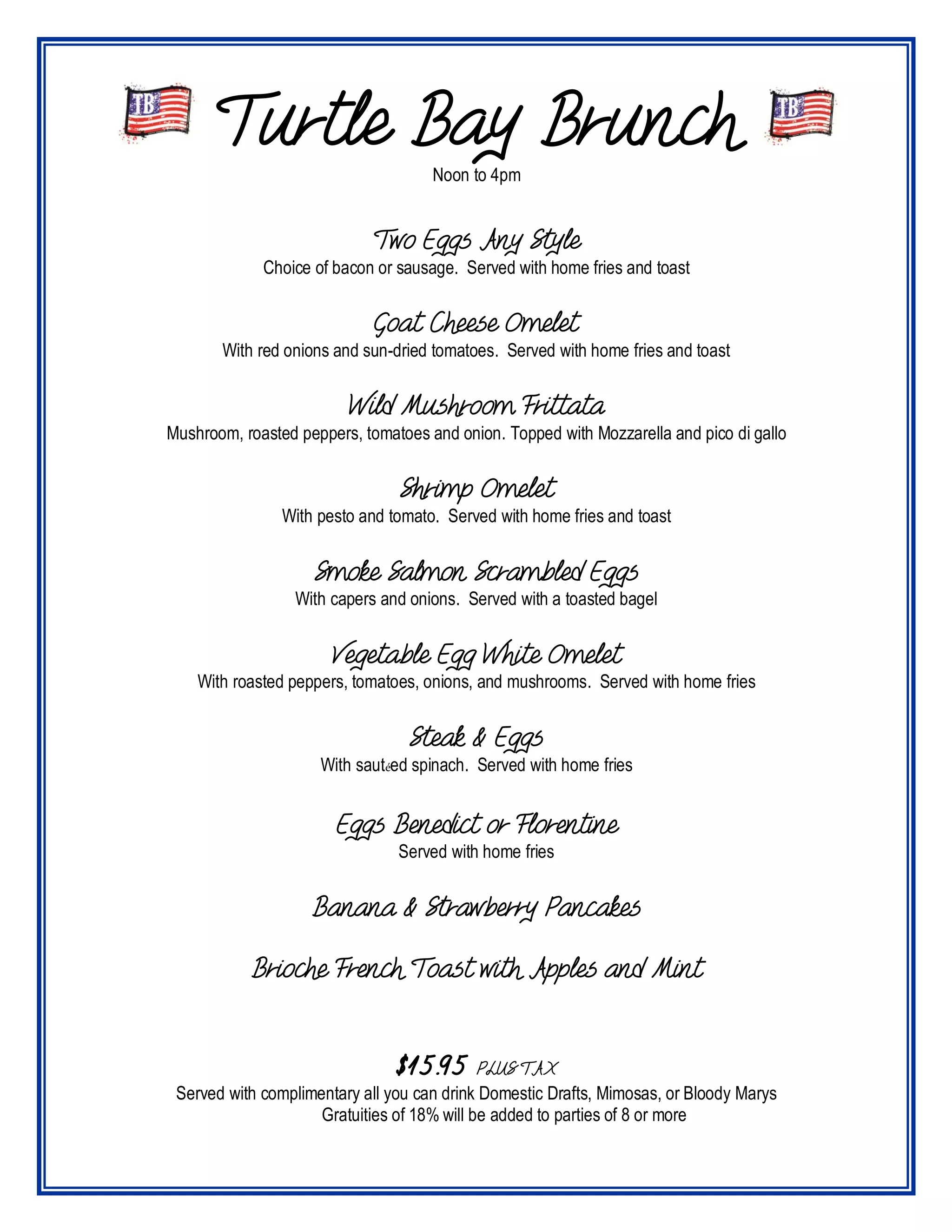 Turtle Bay Brunch Menu | PDF