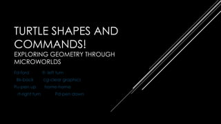 Turtle shapes and commands on micro worlds! | PPTX