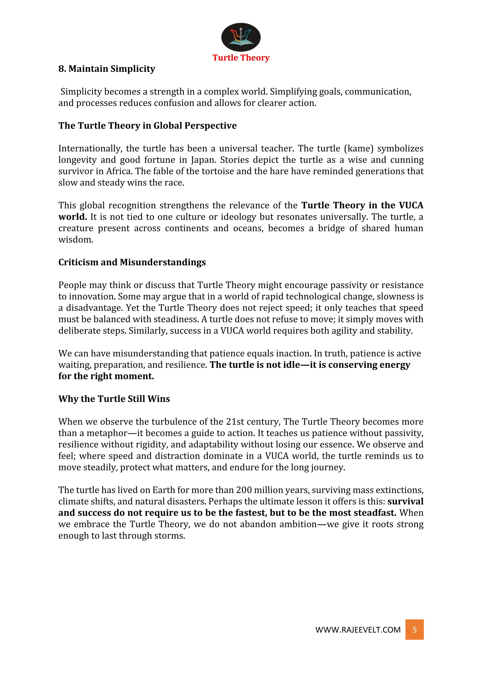 Turtle Theory to Succeed in the VUCA world- | PDF