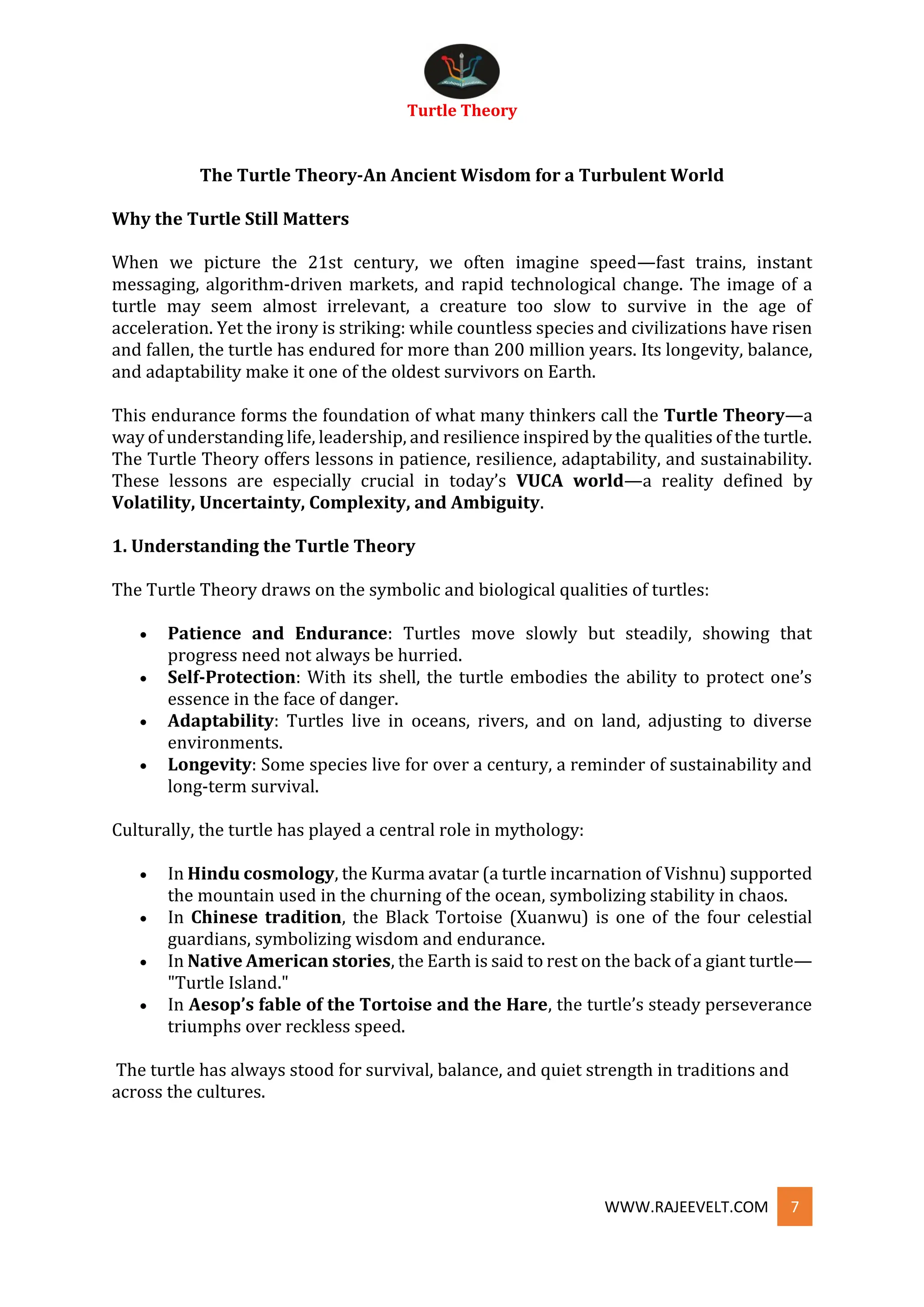 Turtle Theory to Succeed in the VUCA world- | PDF