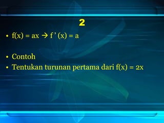 TURUNAN ALJABAR DAN TURUNAN FUNGSI | PPT