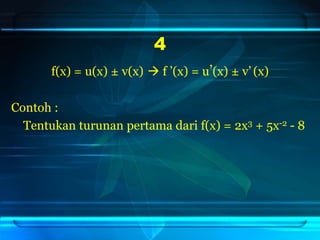 TURUNAN ALJABAR DAN TURUNAN FUNGSI | PPT