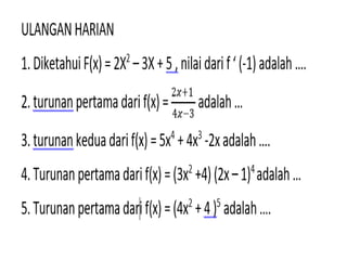 TURUNAN ALJABAR DAN TURUNAN FUNGSI | PPT