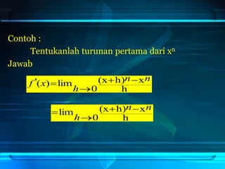 TURUNAN ALJABAR DAN TURUNAN FUNGSI | PPT