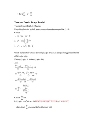 Turuna parsial fungsi dua peubah atau lebih | PDF