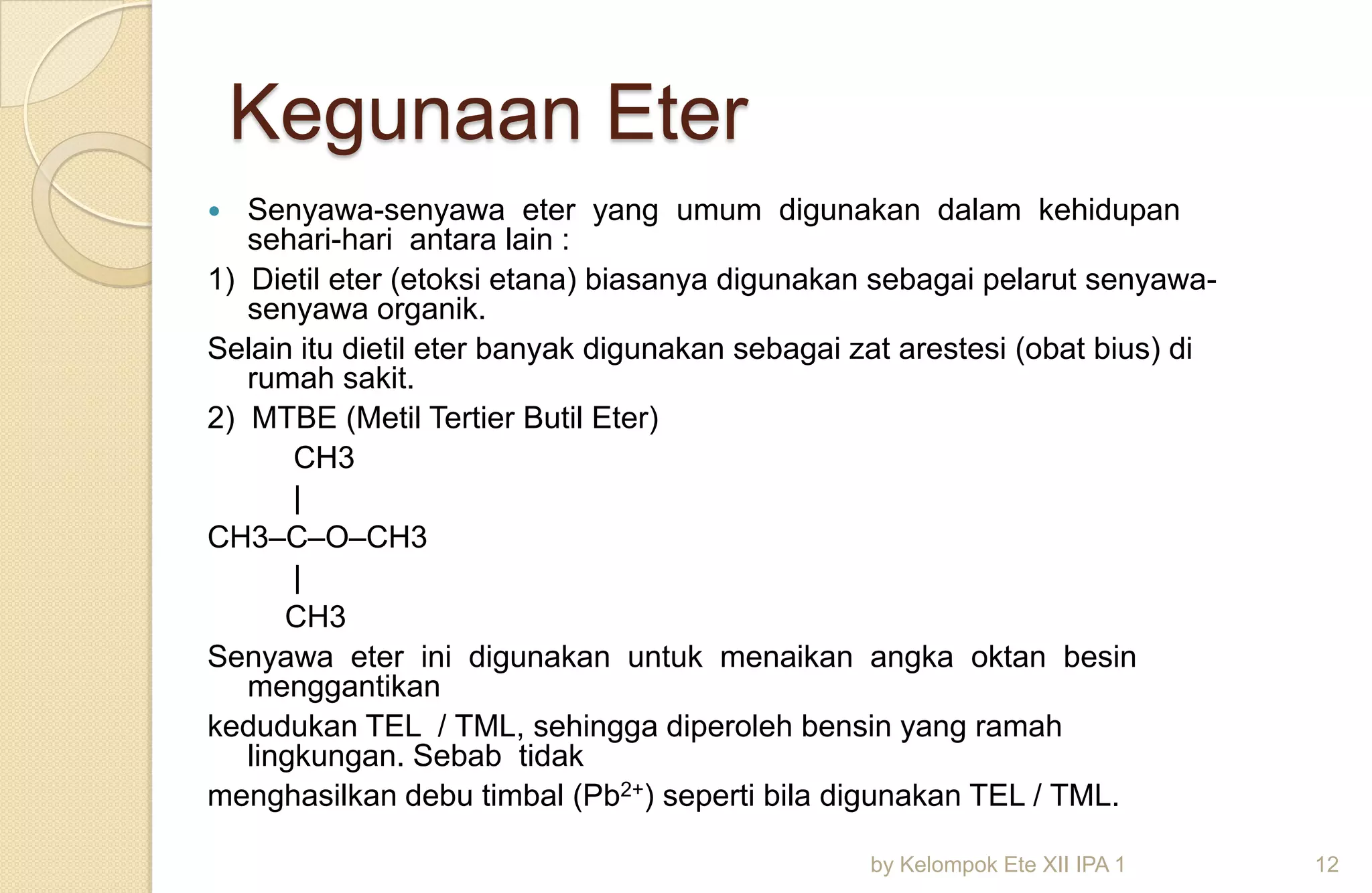 Turunan alkana ether | PPT