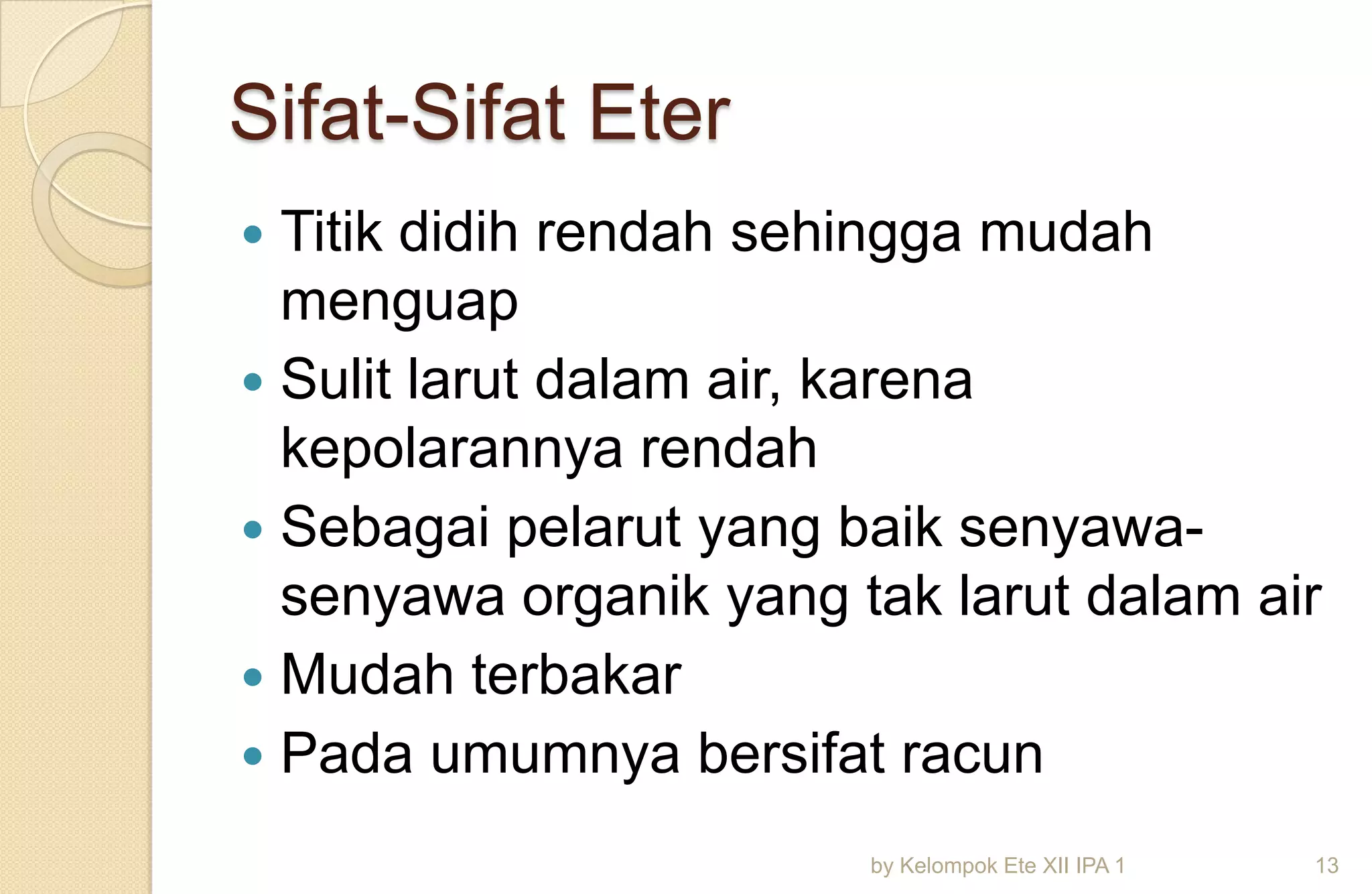 Turunan alkana ether | PPT