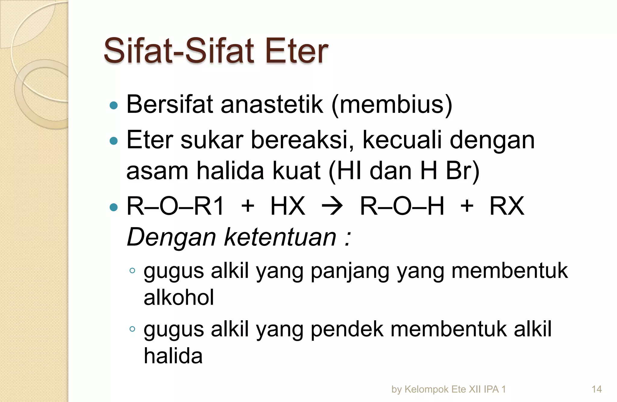 Turunan alkana ether | PPT