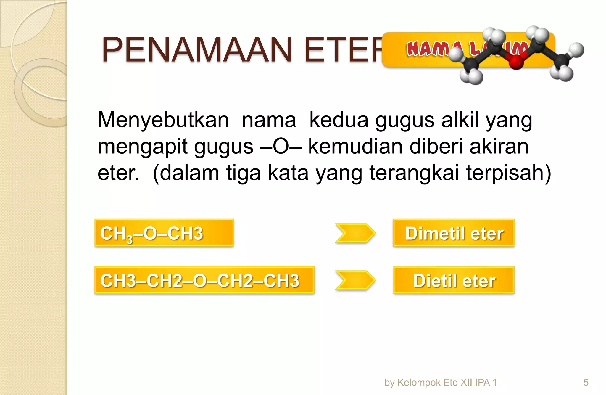 Turunan alkana ether | PPT