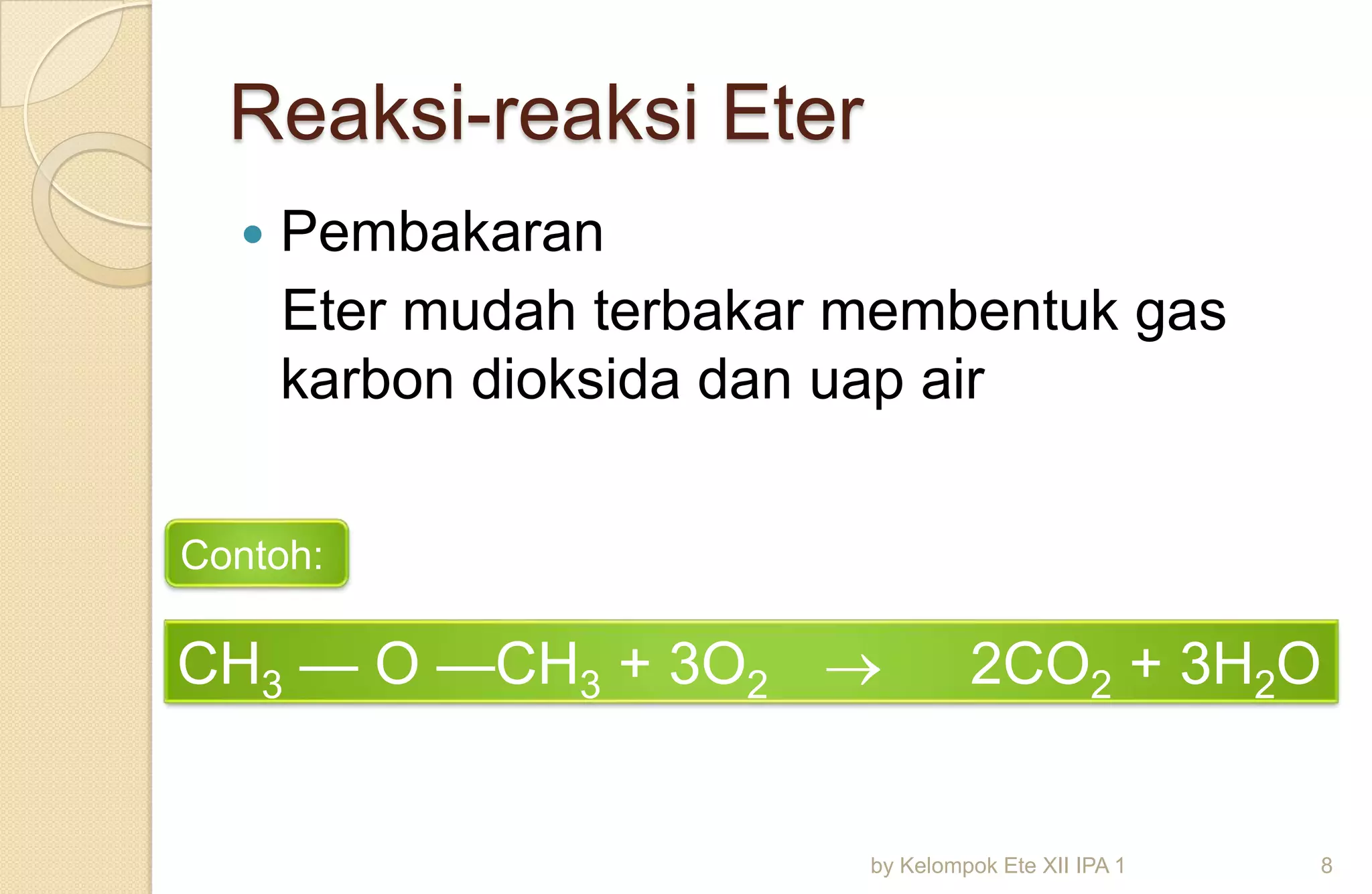 Turunan alkana ether | PPT
