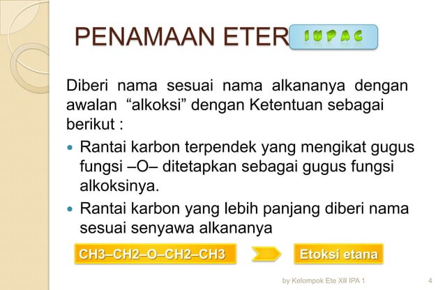 Turunan alkana ether | PPT