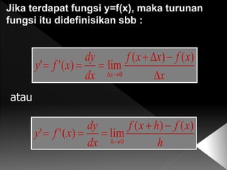 Turunan dan integral | PPTX