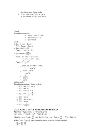 Turunan fungsi | PDF