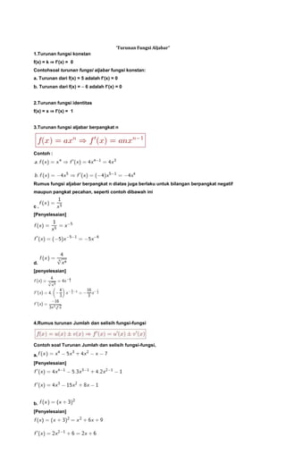 Turunan fungsi aljabar microsoft office world | DOCX